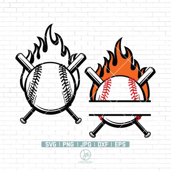 Softball Svg File Softball With Flames Svg Softball Shirt - Etsy