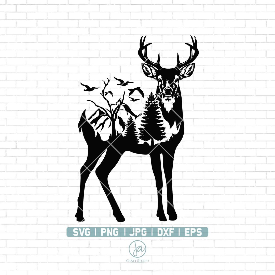 Deer in the Forest Svg | Deer Family Svg Cut File for Cricut | Deer PNG ...