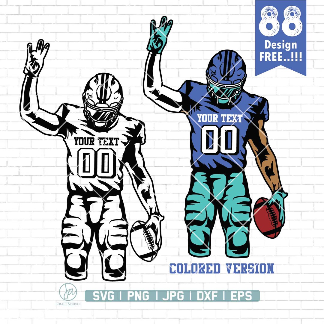 Customized Football Player Svg | Football Player Svg | Football Svg ...