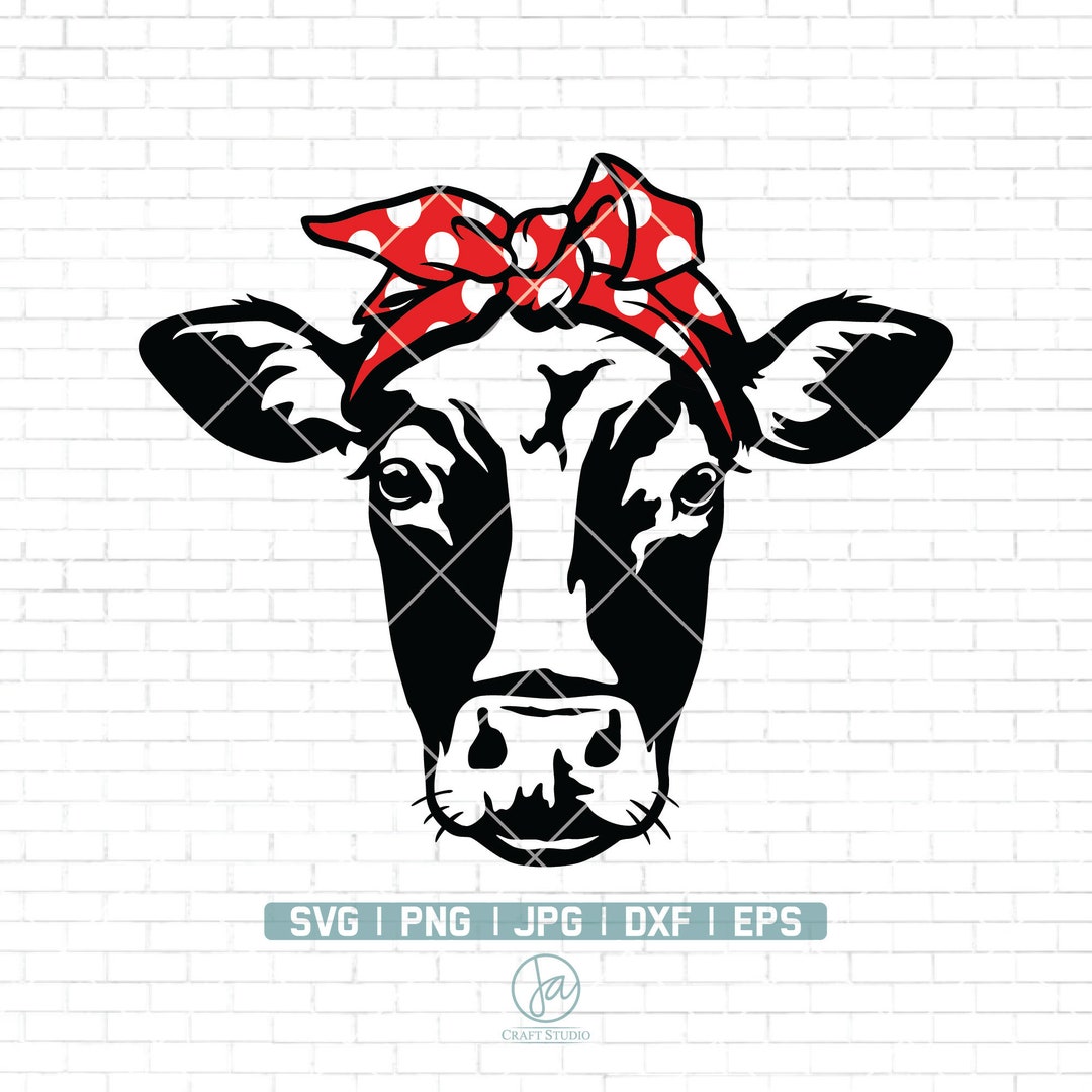 Cow Bandana SVG Cow Head Svg Cow Face Svg Farm Svg Cow Face Png Heifer ...