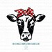 Cow Bandana SVG Cow Head Svg Cow Face Svg Farm Svg Cow | Etsy