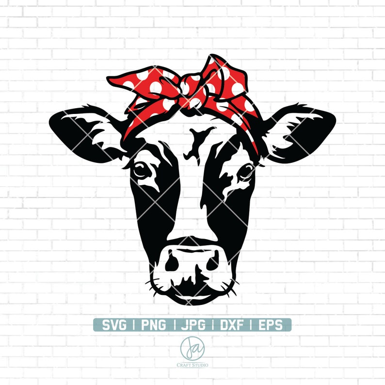 Cow Bandana SVG | Cow Head Svg | Cow Face Svg | Farm Svg | Cow Face Png ...