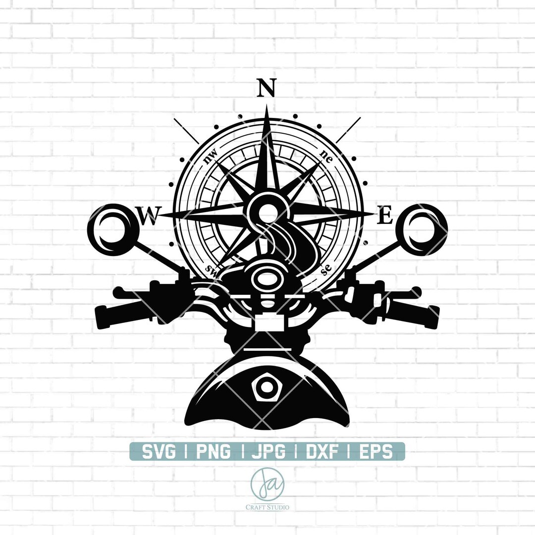 Rider Svg | Biker Compass Svg | Compass Scene Svg | Riding Motorcycle ...