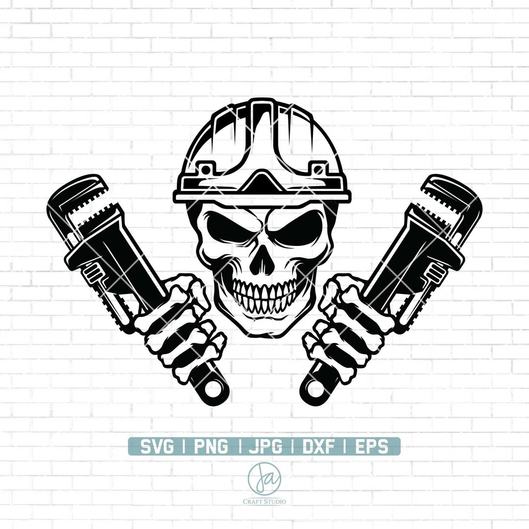 Plumber Skull Svg | Plumber Repair Svg | Plumber Svg | Pipefitter Skull ...