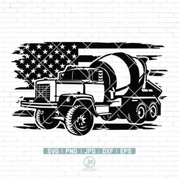 US Concrete Mixer Truck Svg Cement Mixer Svg Construction - Etsy