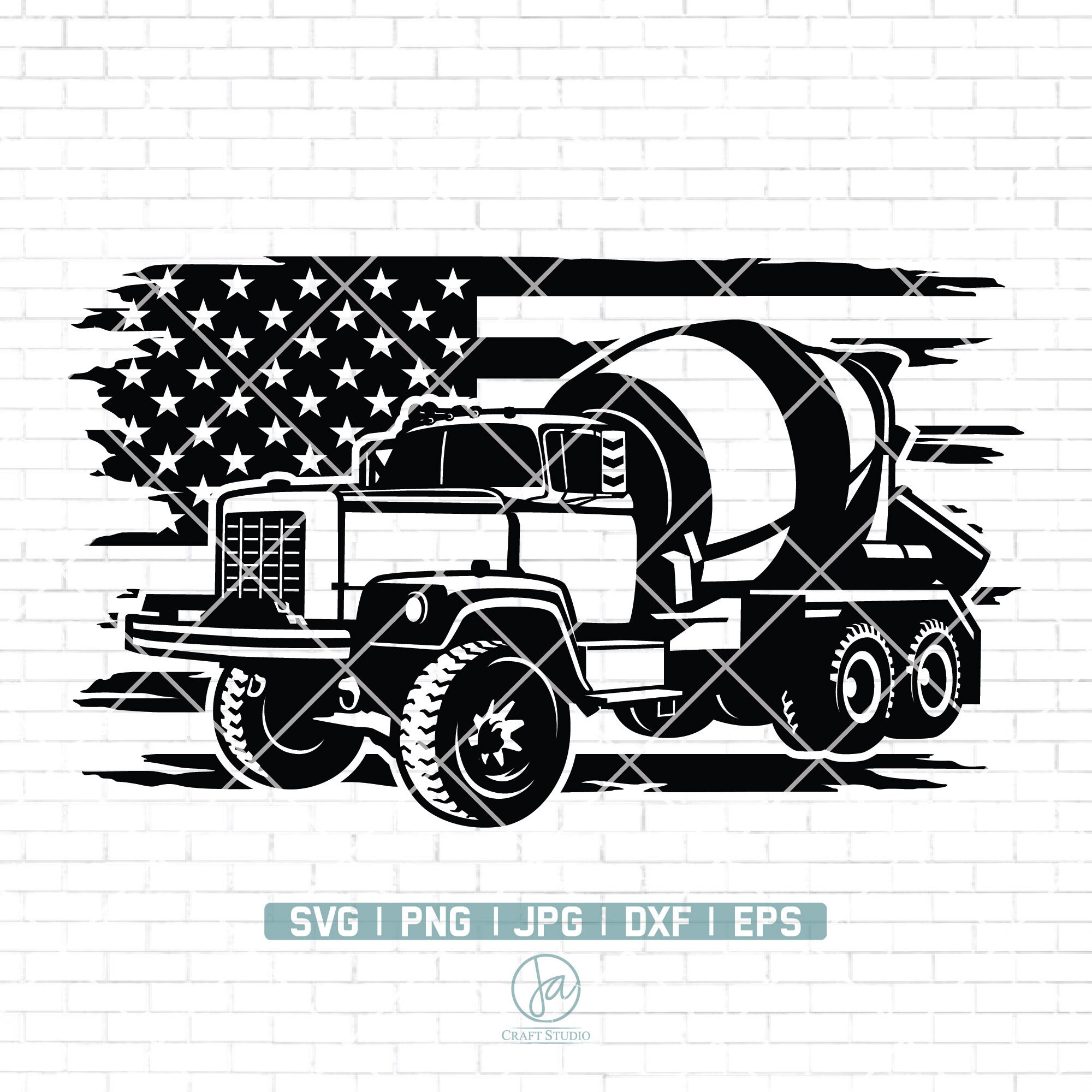 US Concrete Mixer Truck Svg Cement Mixer Svg Construction | Etsy