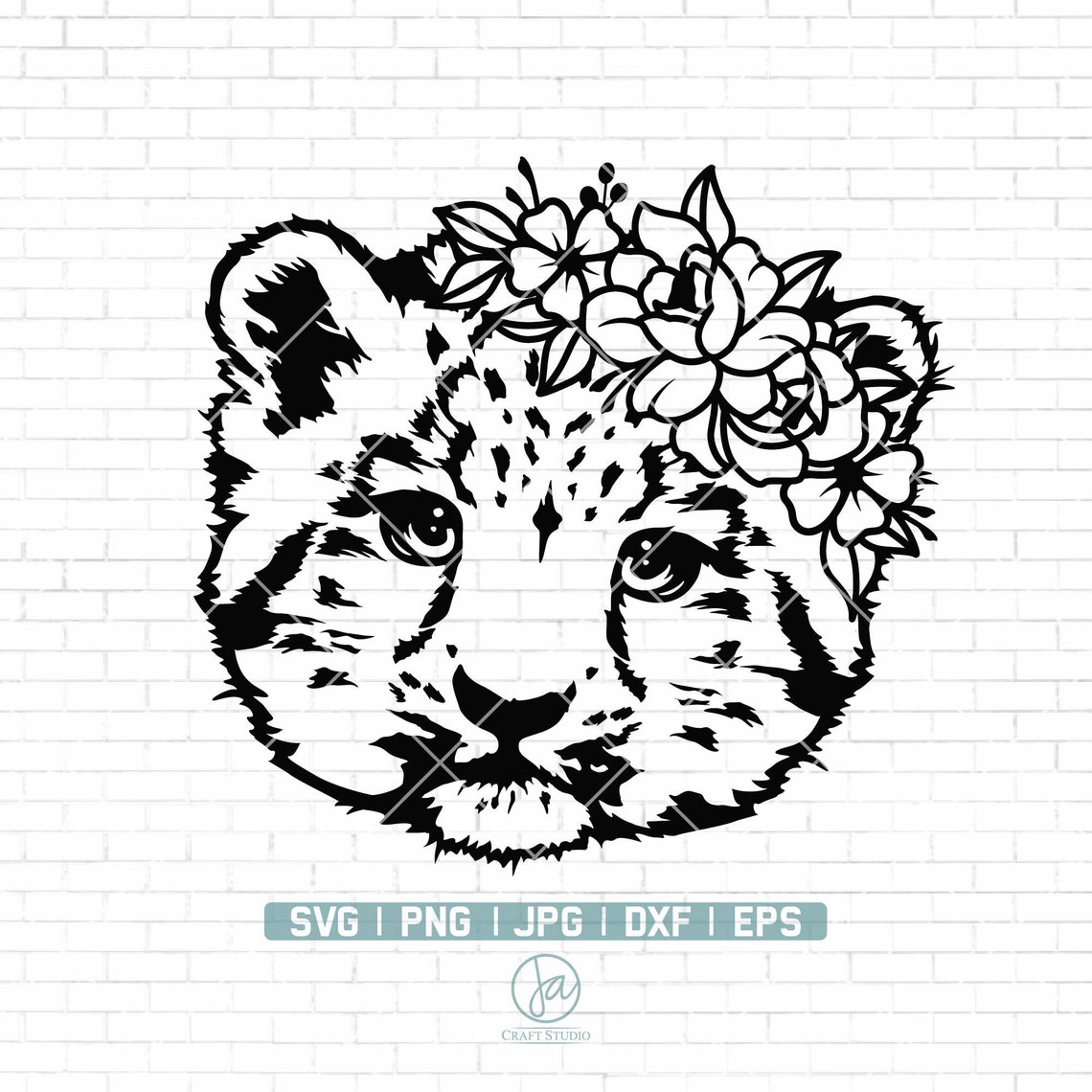 Floral Leopard Svg Cute Leopard Svg Baby Leopard Svg | Etsy
