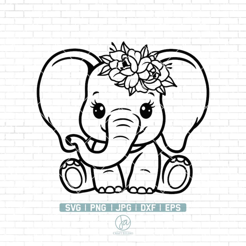 Baby Elephant Svg - Etsy