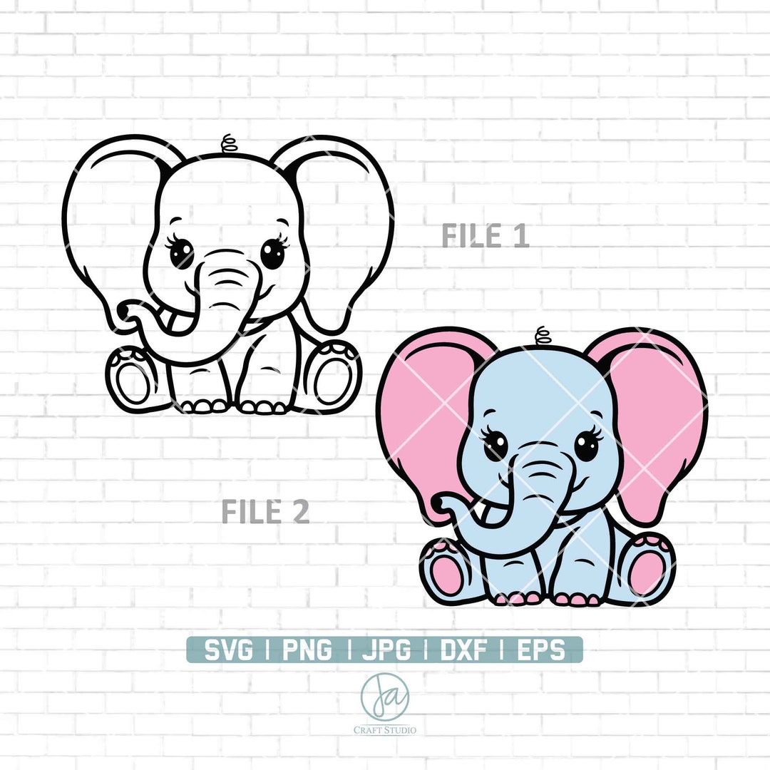 Baby Elephant SVG | Cute Elephant | Baby Boy | Baby Girl Cut File ...