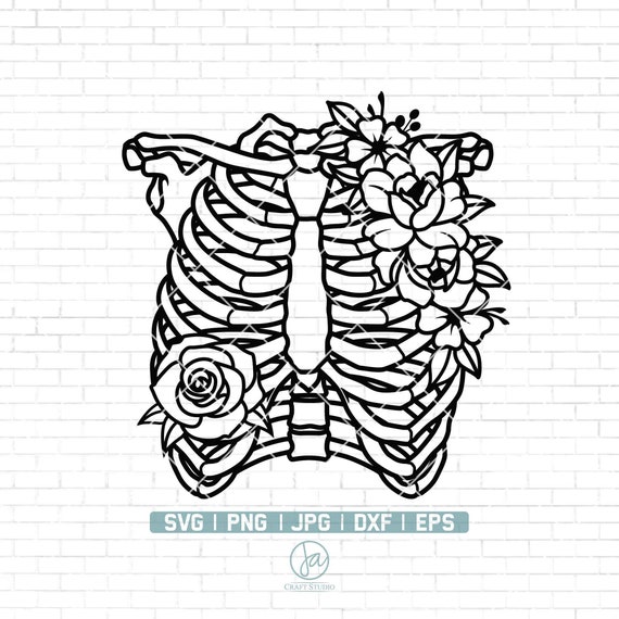 Ribcage Flowers Svg File Skeleton Flower Svg Rib Cage - Etsy