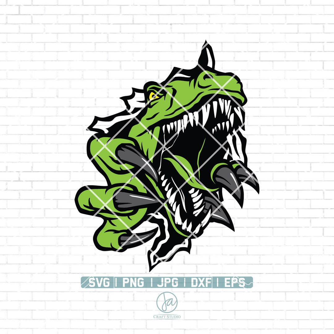 Raptor in the Wall SVG | Velociraptor SVG | Dinosaur Decals Wall Art ...