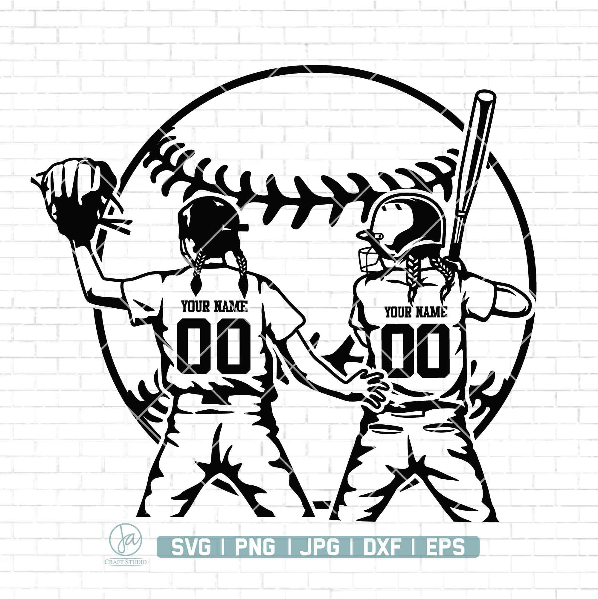 Personalized Name Svg, Ball Catcher Svg, Softball Player Svg, Softball ...