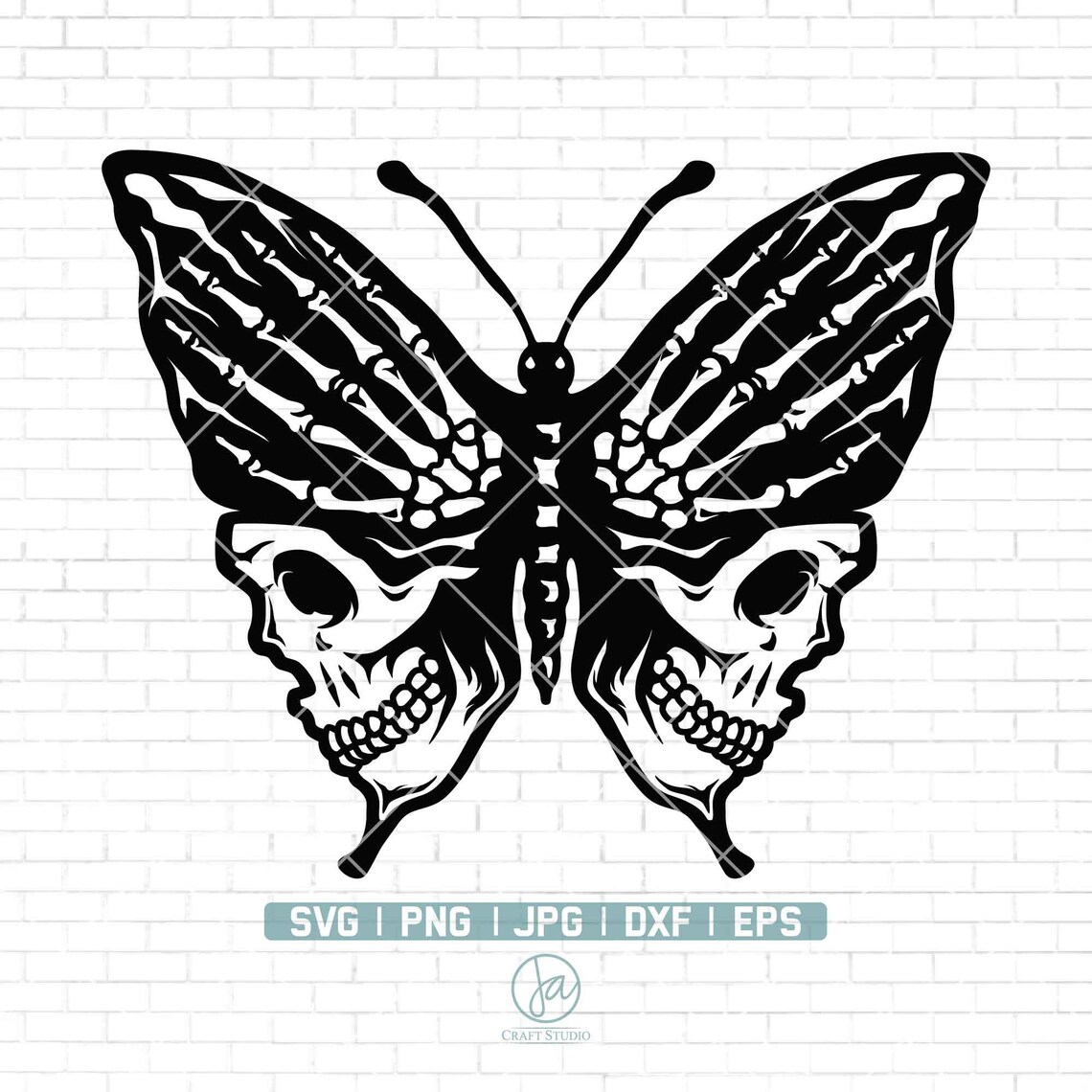 Skull Butterfly SVG Skeleton SVG Butterfly Svg Gothic - Etsy