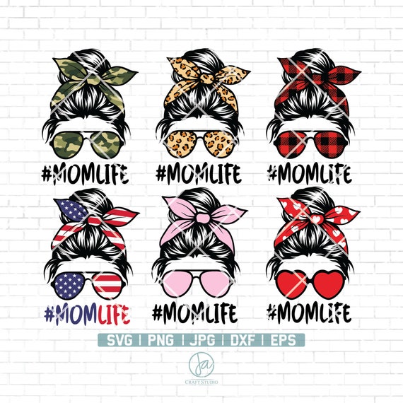 6 Bundle Mom Life Bun Hair Momlife Svg File Mom Life Svg - Etsy