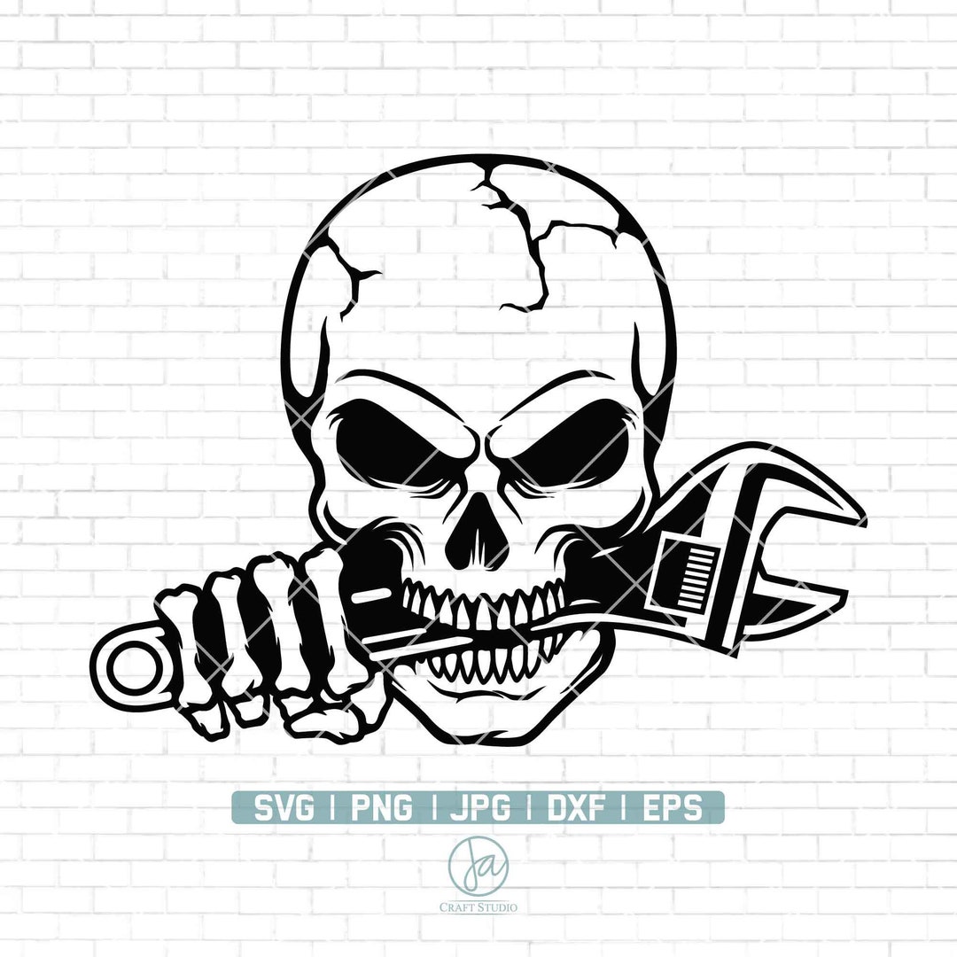 Mechanic Skull Svg | Skull Mechanic Svg | Mechanic Logo | Patriotic ...