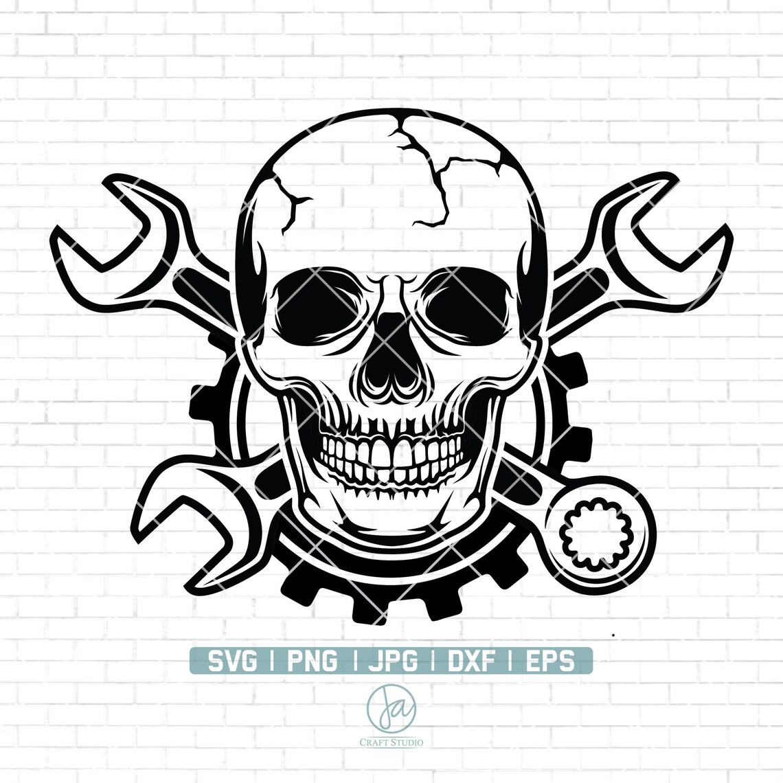 Skull Mechanic Svg Patriotic Skull Svg Mechanic Logo - Etsy