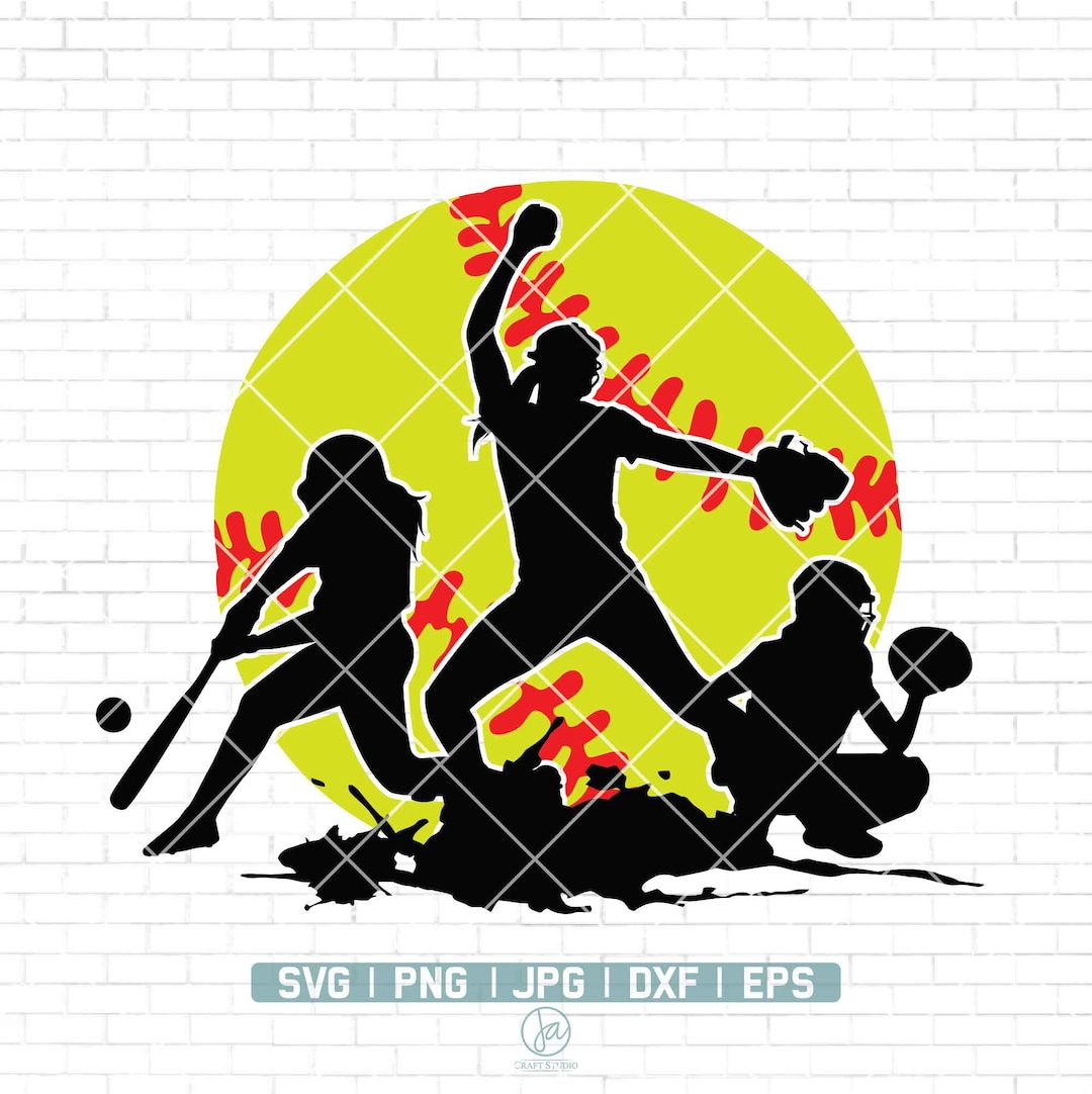 Girls Softball Svg, Softball Player Svg, Softball Team Svg, Softball ...