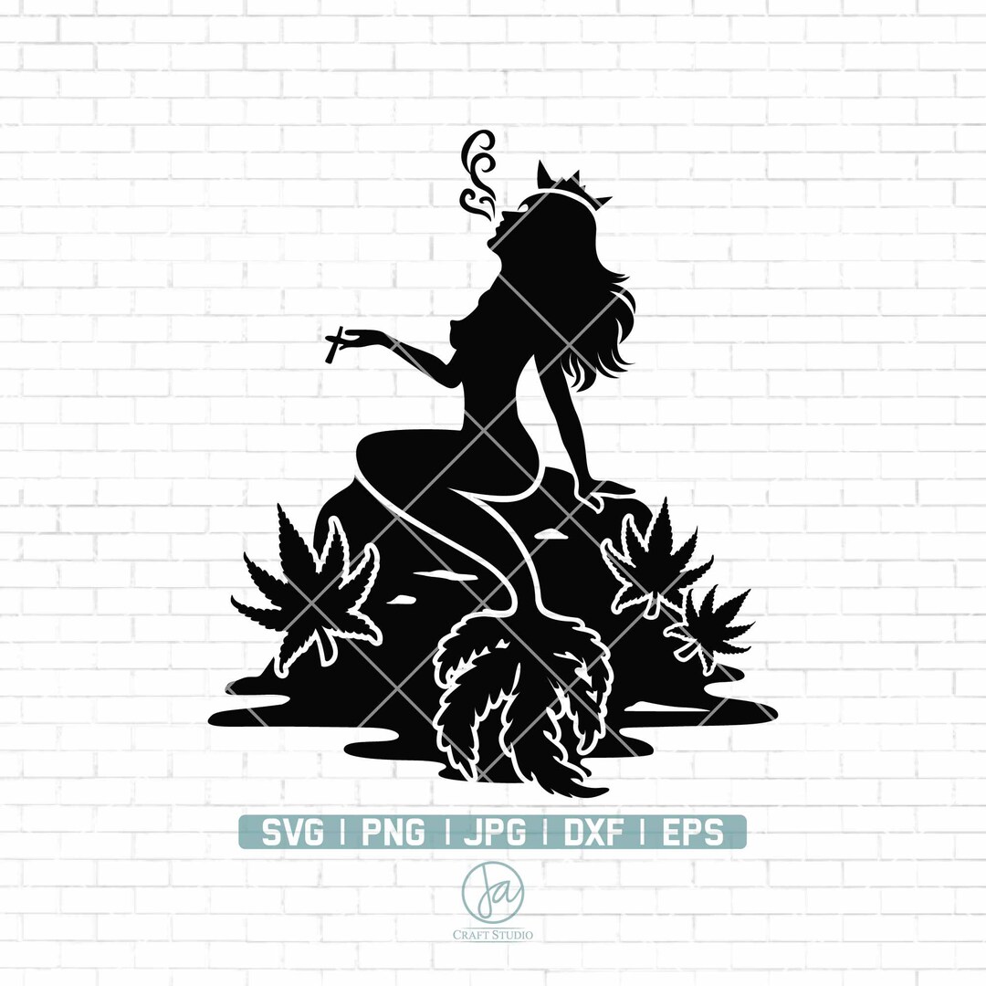 Cannabis Mermaid Svg | Weed Mermaid Svg | Mermaid Svg | Smoking ...