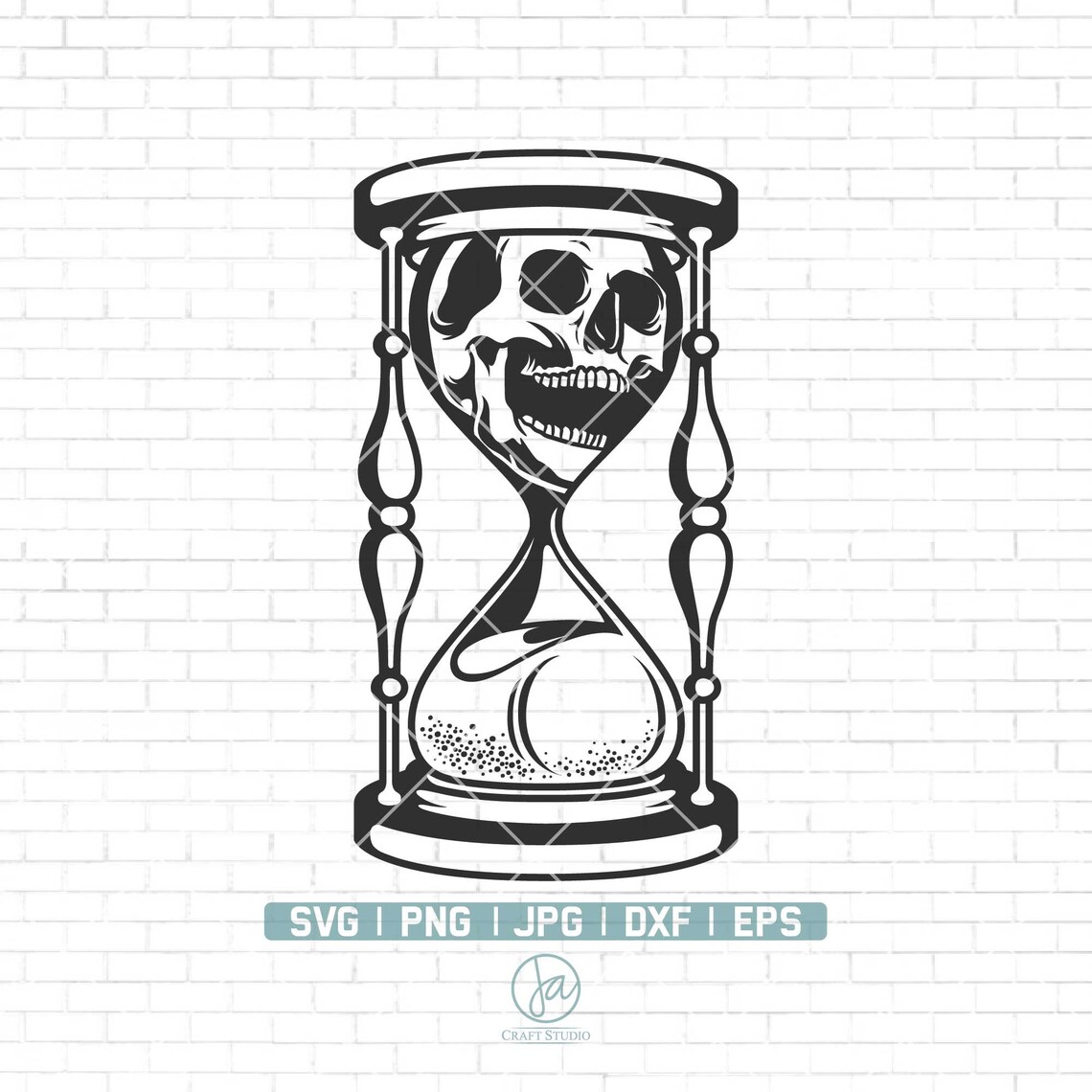 Skull Hourglass Svg Skull Svg Hourglass Svg Skull in - Etsy