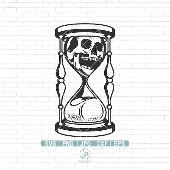 Hourglass Skull Tattoo Engraving Stock Vector Royalty 57 Off