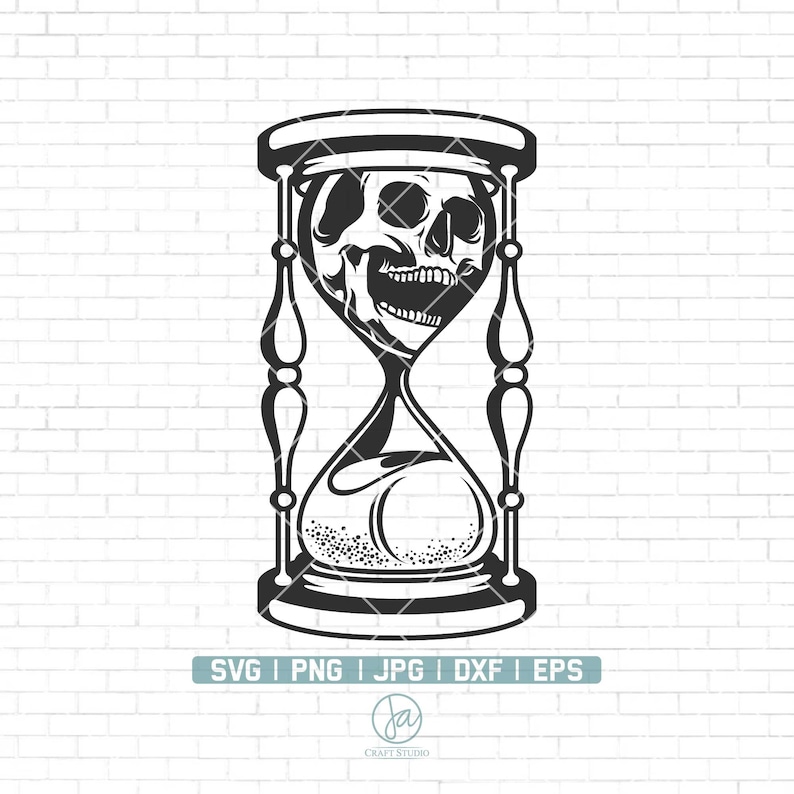 Skull Hourglass Svg Skull Svg Hourglass Svg Skull in - Etsy