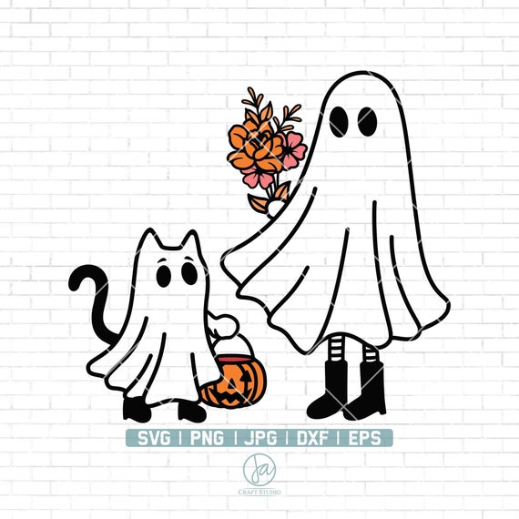 Ghost Cat Svg Ghost Girl Svg Halloween Svg Spooky Season - Etsy