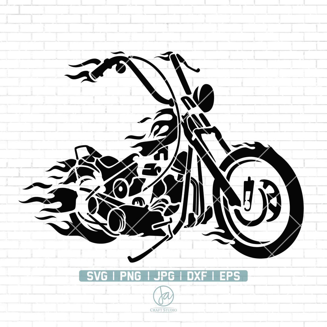 Flaming Motorbike Svg | Motorbike Svg | Motorcycle Svg | Flaming ...