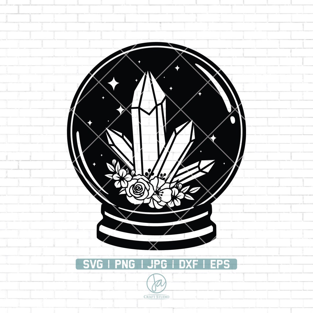 Crystal Ball SVG File | Mystical SVG | Crystal With Flower SVG | Floral ...