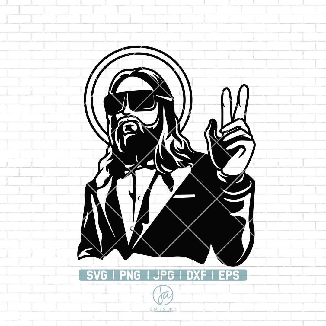 Cool Jesus Svg | Jesus Peace Sign Svg | Christian Faith Stencil | Son ...
