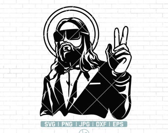 Cool Jesus Svg | Jesus Peace Sign Clipart | Son of God Cut File ...