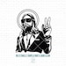 Cool Jesus Svg | Jesus Peace Sign Svg | Christian Faith Stencil | Son ...