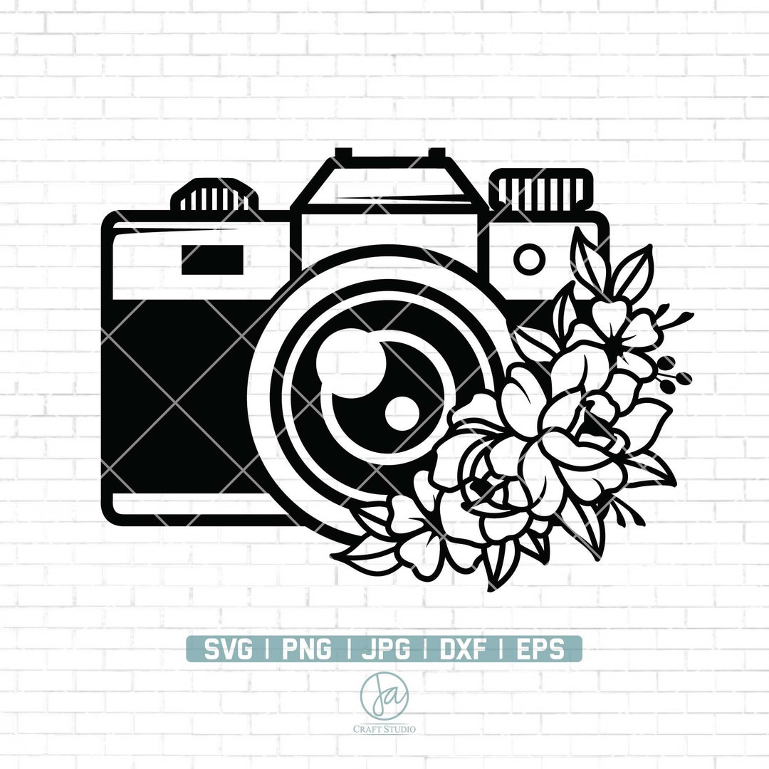 Floral Camera SVG | Camera With Flowers Svg | Flower Camera Svg ...