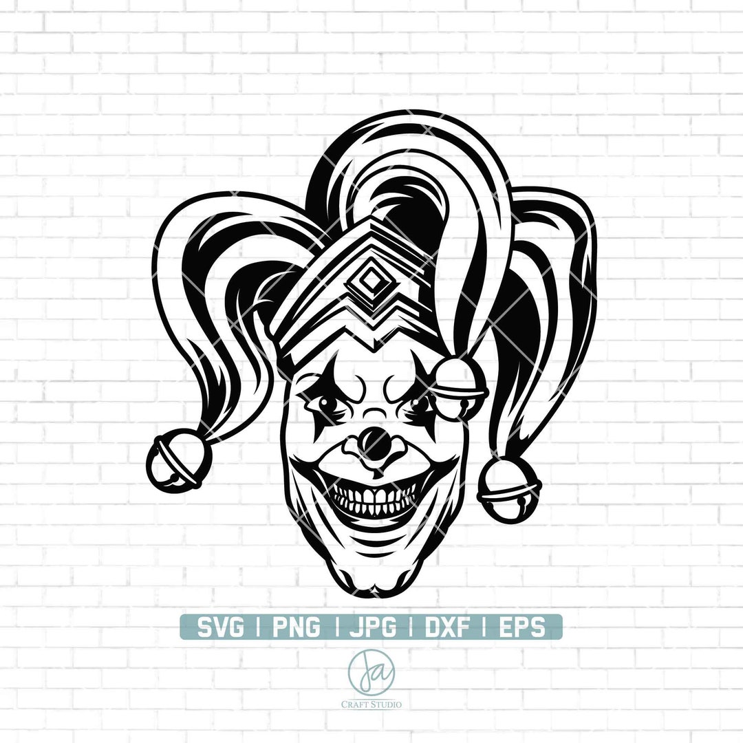 Scary Clown Svg | Evil Clown Svg | Clown Clipart | Clown Png ...