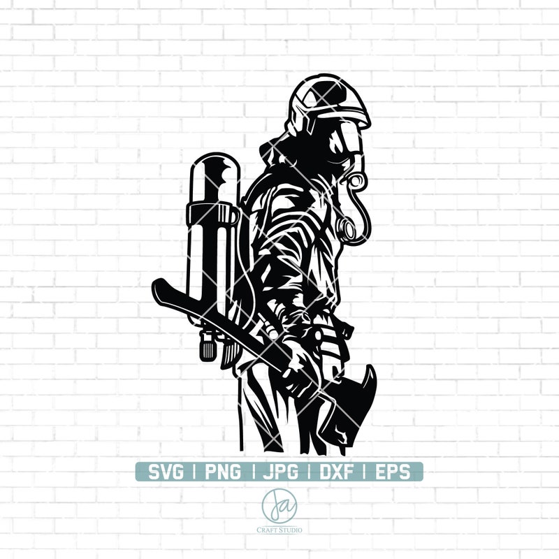 Firefighter Svg - Etsy