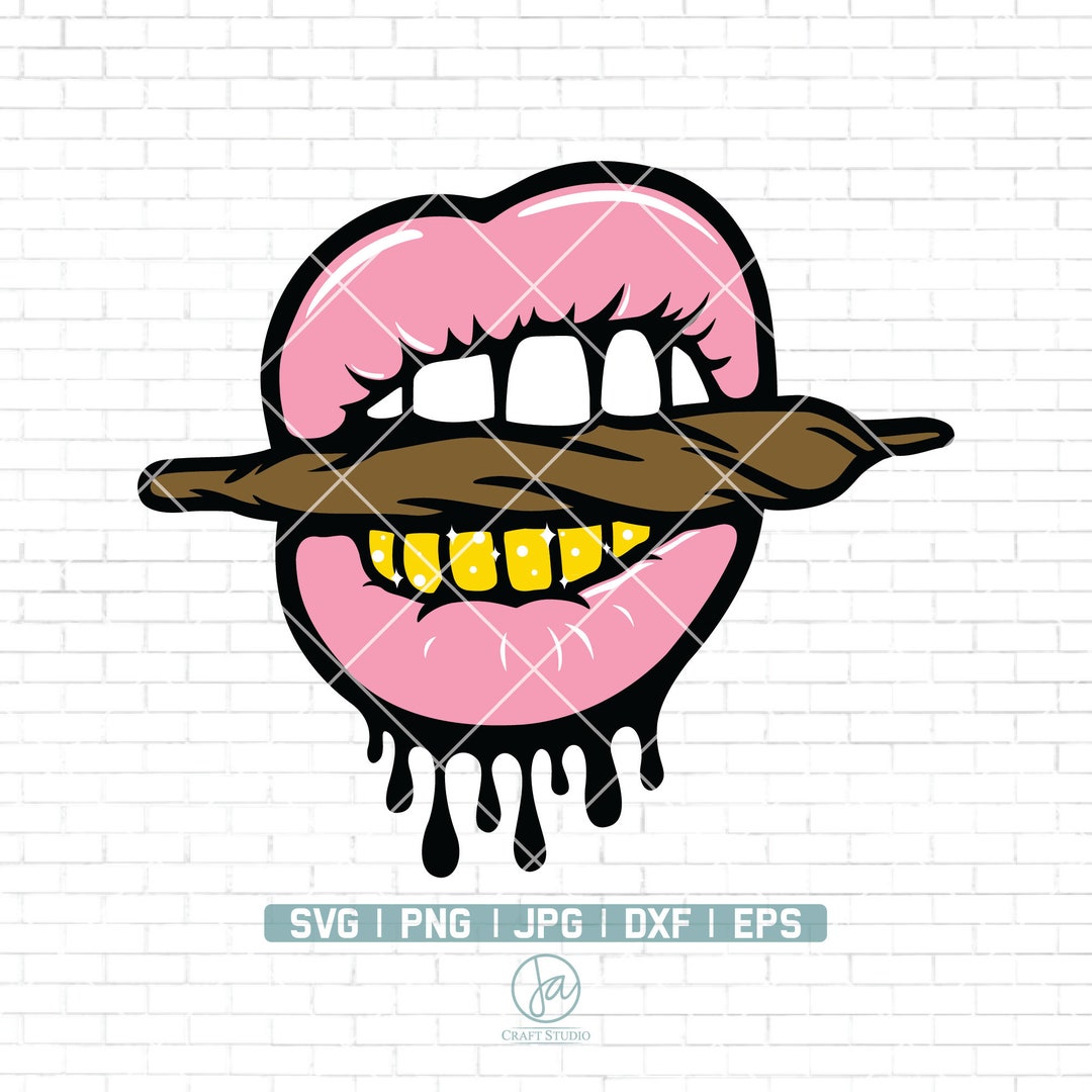 Lips With Cannabis Joint Svg Lips Smoking Weed Svg Smoking Lips Svg ...