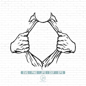 Tear Away SVG | Ripped Shirt Svg | Superhero Tear Away Shirt SVG | Open ...