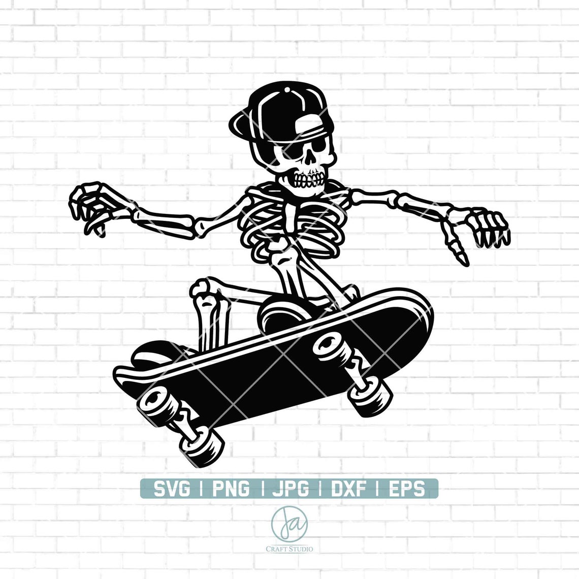 Skeleton Skateboarding SVG | Death Skull Skateboard Svg | Skeleton Svg ...