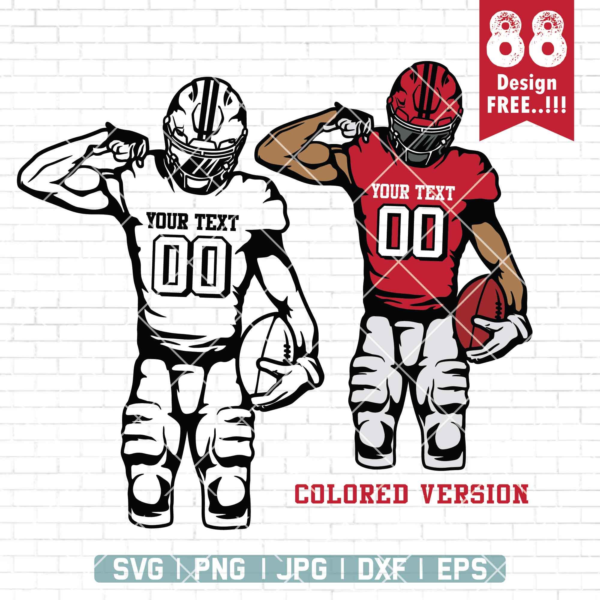 Football Player Svg | Customized Football Player Svg | Football Svg ...