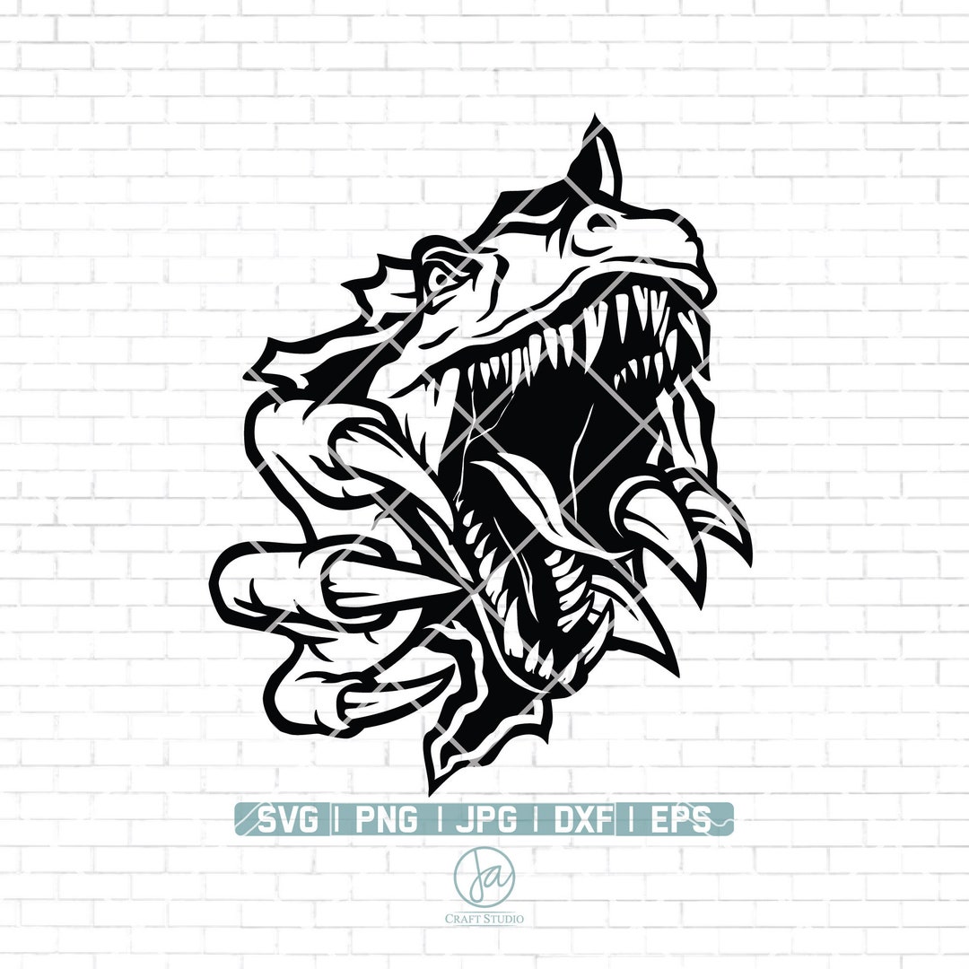 Raptor In The Wall SVG Velociraptor SVG Dinosaurier-Aufkleber Wand-Art ...