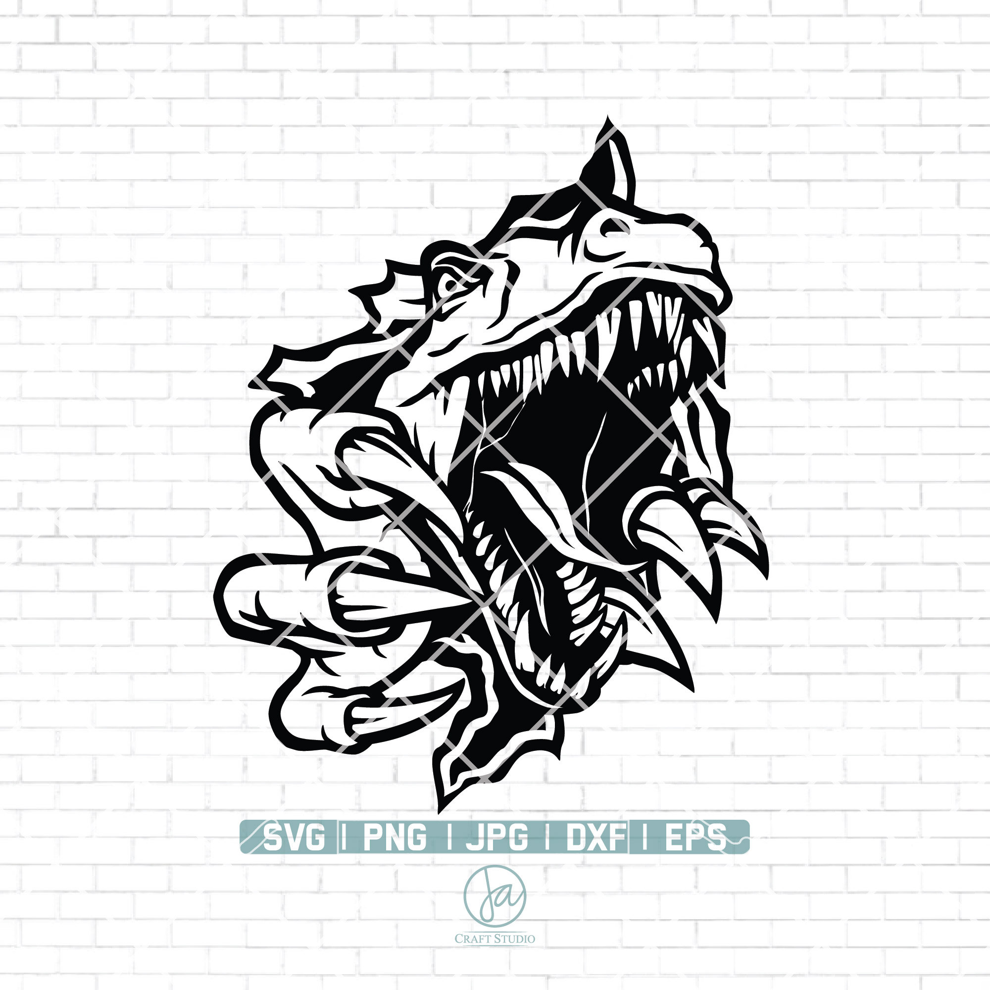 Raptor In The Wall SVG Velociraptor SVG Dinosaur Decals | Etsy