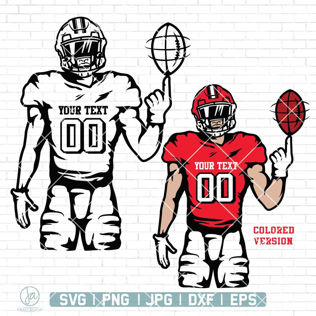 Football Player Svg Customized Football Player Svg Football Svg Colored ...