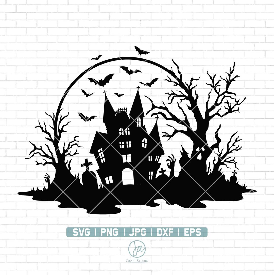 Halloween Scene Svg | Haunted House Halloween SVG | Halloween ...