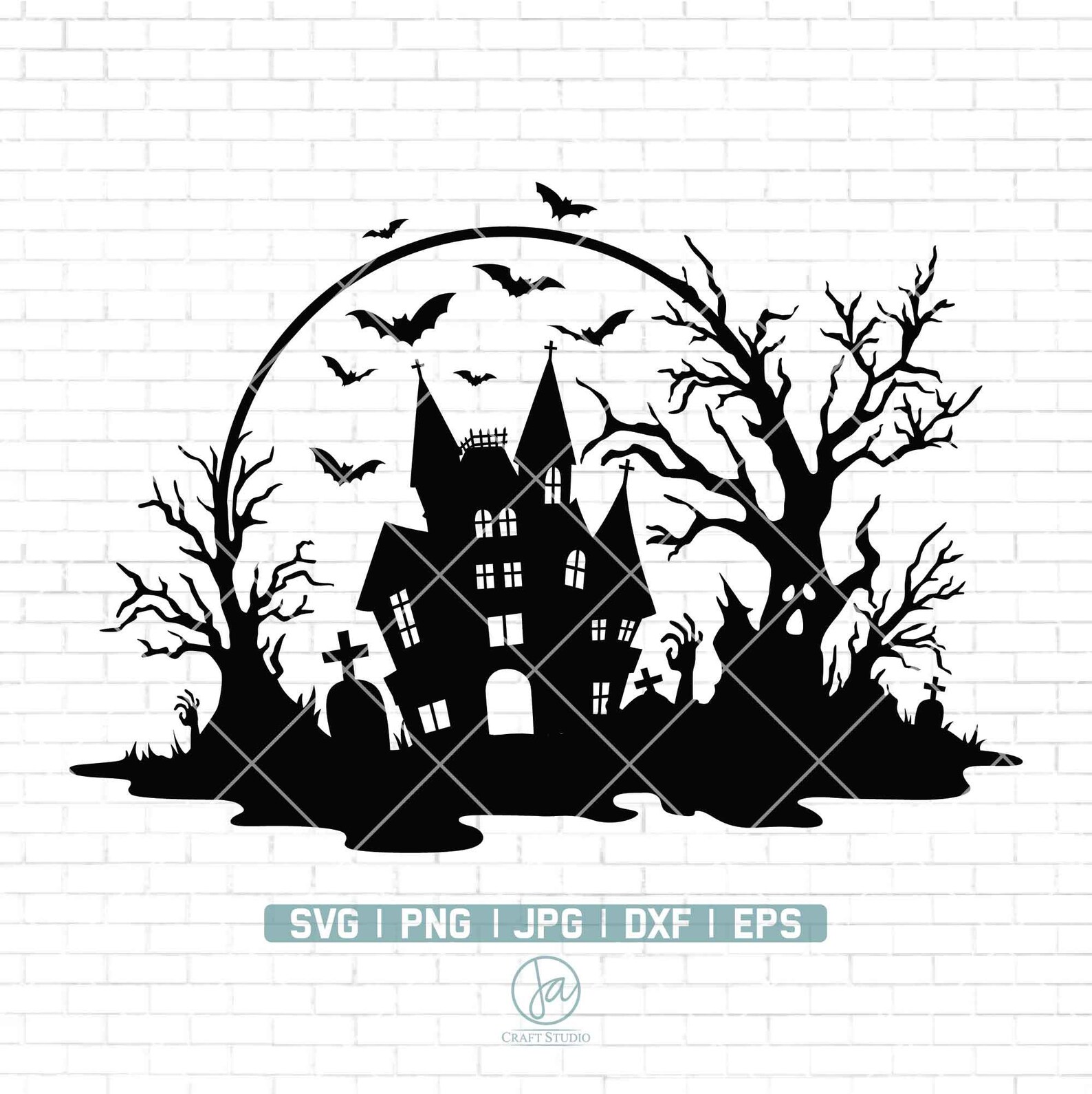 Halloween Scene Svg Haunted House Halloween SVG Halloween - Etsy