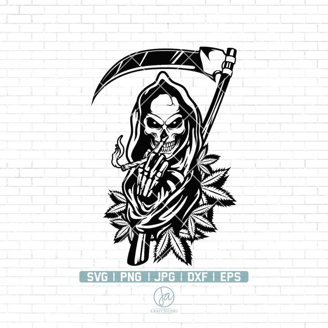 Grim Reaper Svg | Smoking Grim Reaper Svg | Death Svg | Halloween Svg ...