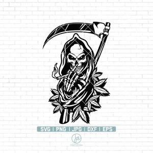 Grim Reaper Svg | Smoking Grim Reaper Svg | Death Svg | Halloween Svg ...
