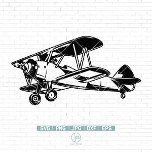 Biplane SVG | Airplane Pilot Svg | Vintage Aircraft Svg | Bi-plane SVG ...