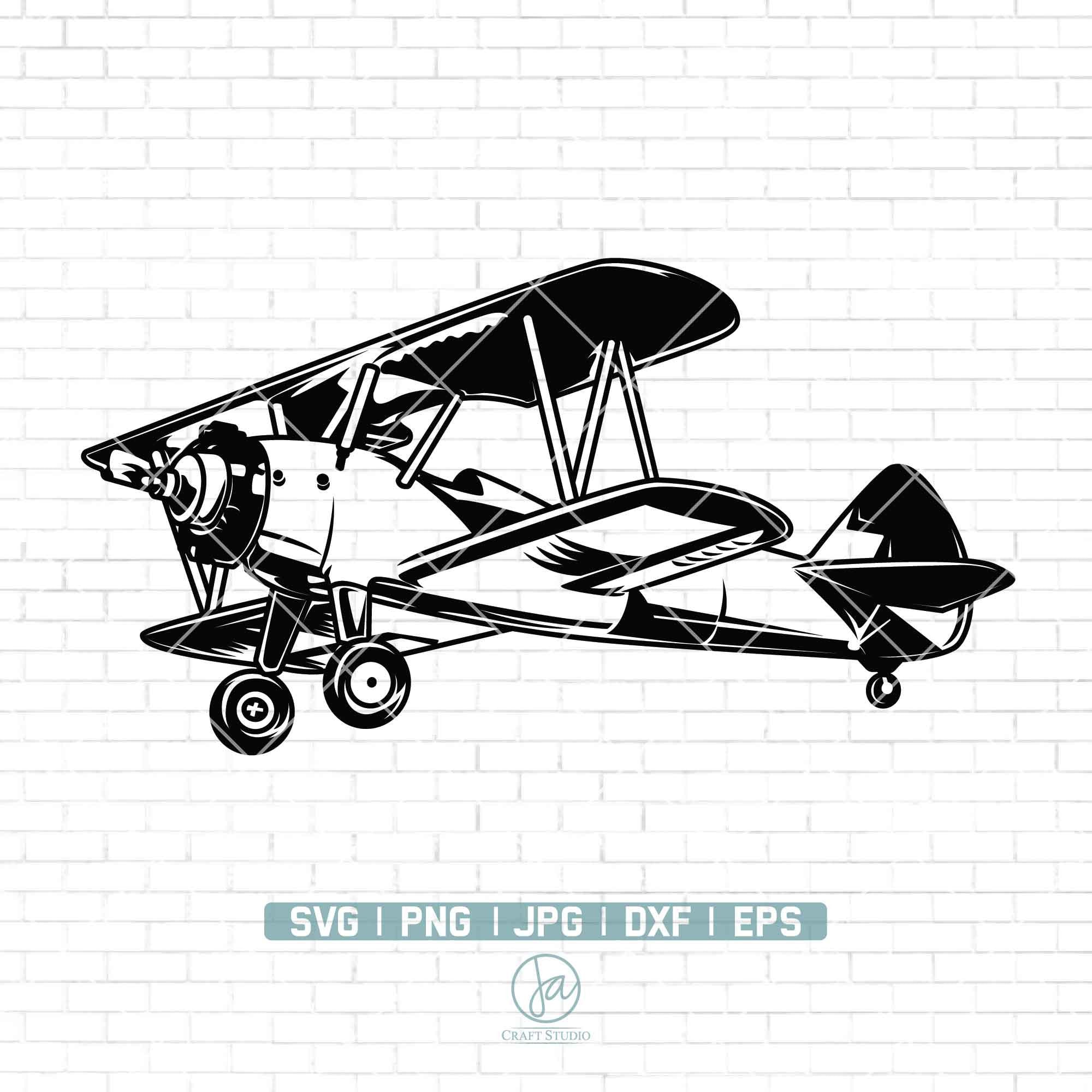 Biplane SVG Airplane Pilot Svg Vintage Aircraft Svg - Etsy UK