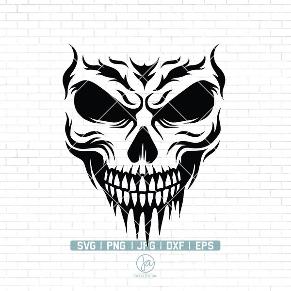 Skull Svg - Etsy