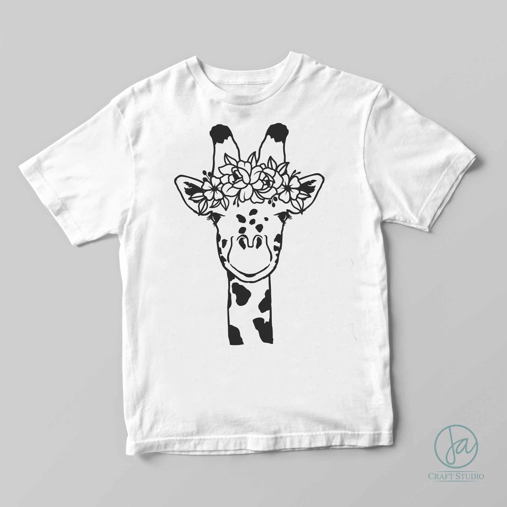 Giraffe Svg | Giraffe Flower Svg | Giraffe With Flower Crown Svg ...