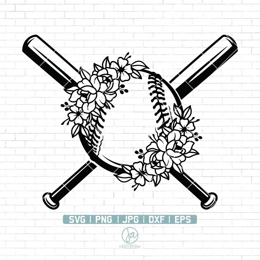 Baseball SVG File | Softball Svg | Floral Baseball Svg | Floral ...